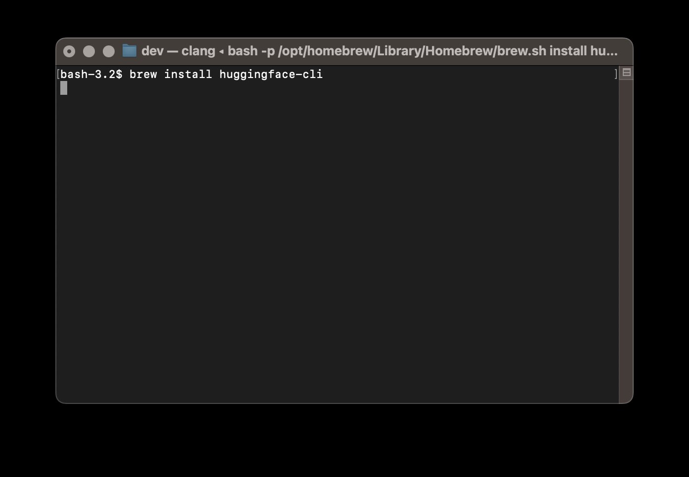 Steps to install Hugging Face CLI using Homebrew on macOS | Code2care
